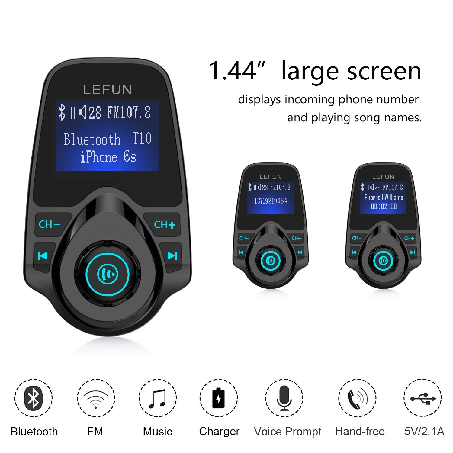 2-Pack LeFun Bluetooth In-Car Wireless FM Transmitters $12.60 + Free ...