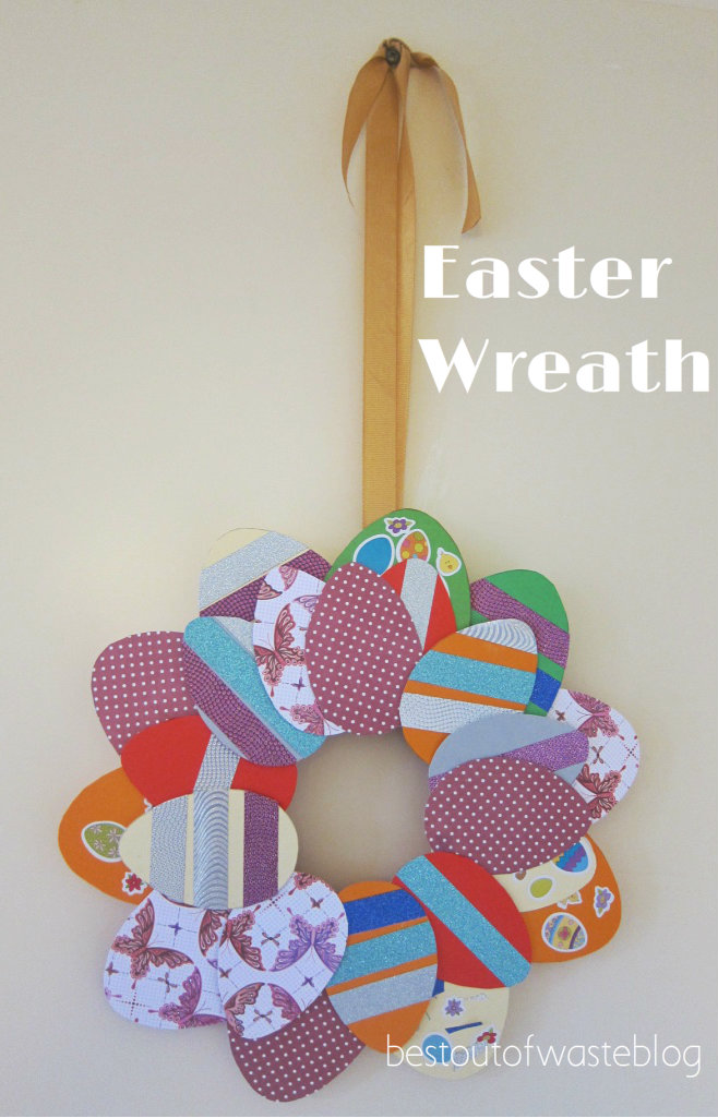 Paper Easter Egg Wreath - BestOutOfWaste