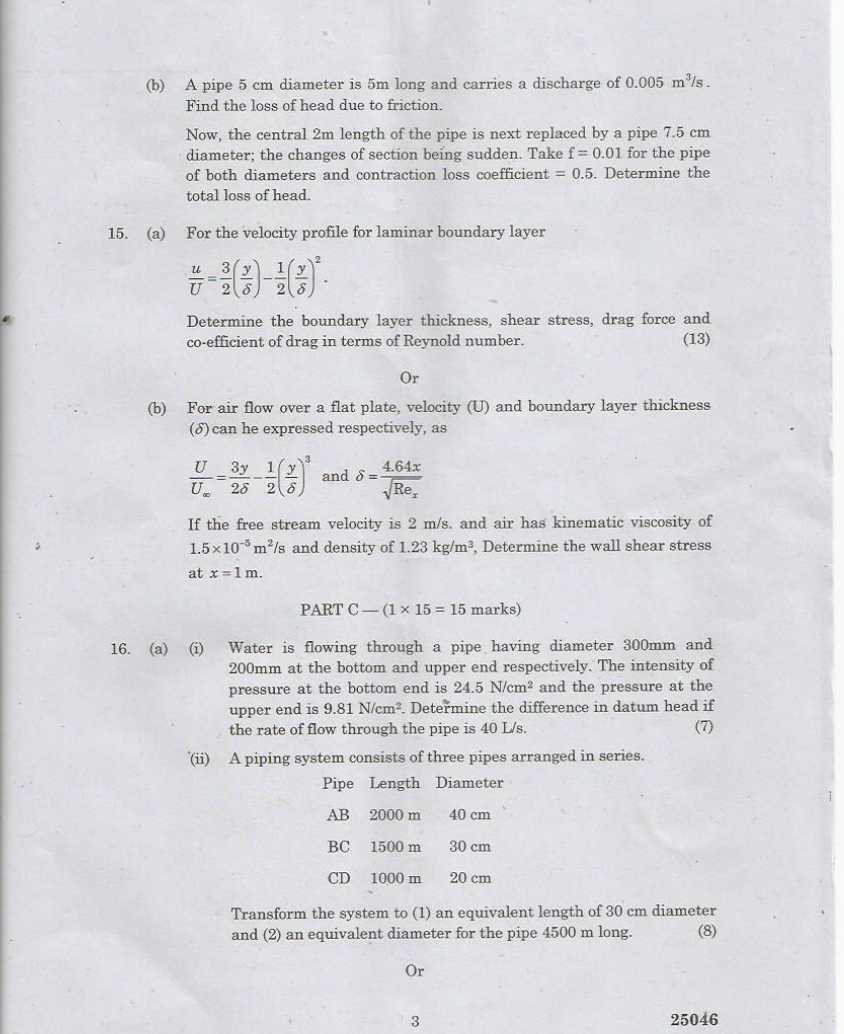 CE8302 Fluid Mechanics Nov Dec 2018 Question Paper - University ...