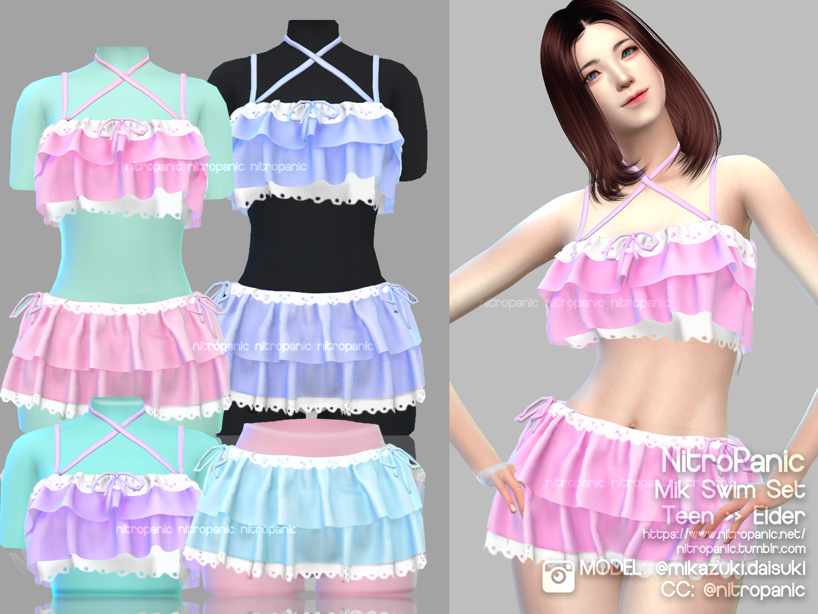 Mik Swim Set And Bunny Version For The Sims 4