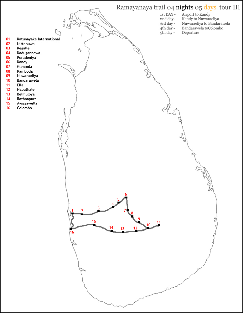 Route Maps ~ RAMAYANA TOURS IN SRI LANKA