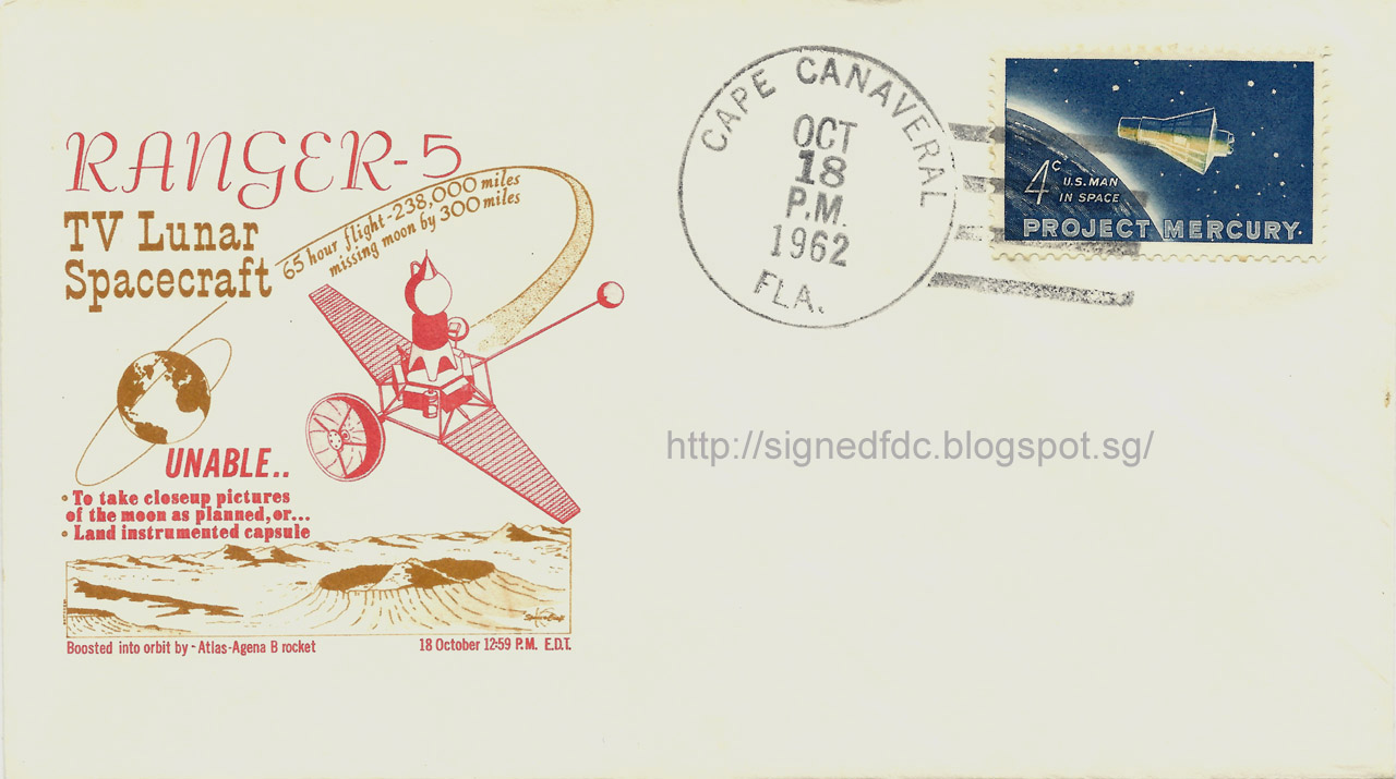 Signed Covers: USA 1964 Ranger 7