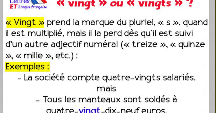 Francés Primaria: vingt ou vingts