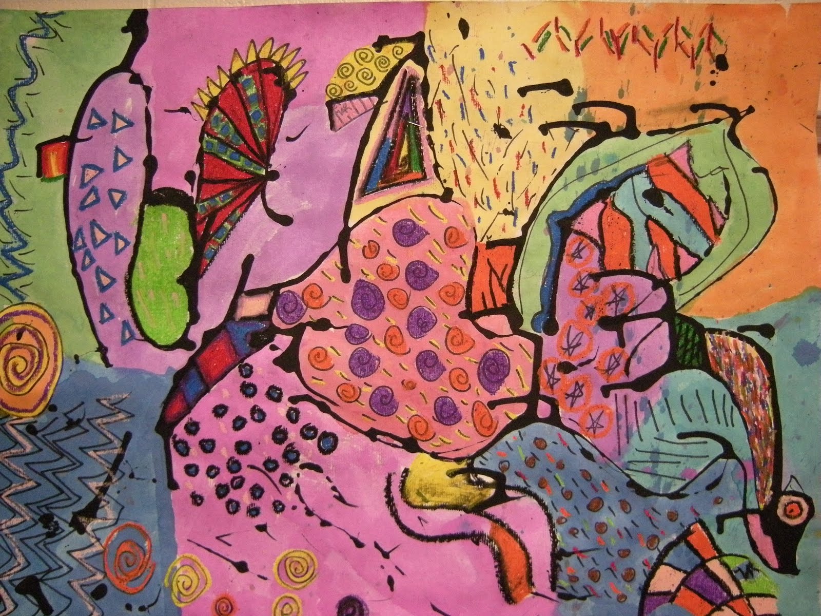 WHAT'S HAPPENING IN THE ART ROOM??: 5th Grade Abstract Paintings