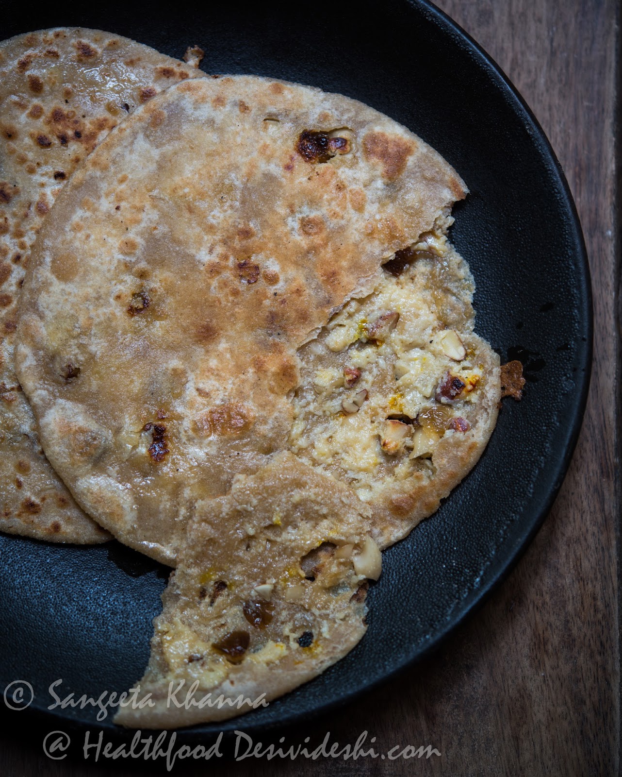banaras ka khana: khoye ka paratha | sweet khoya and nuts stuffed ...