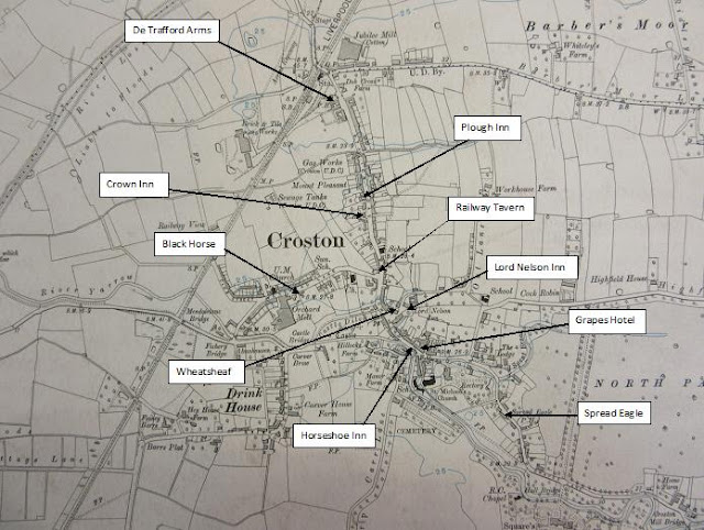 Chorley's Inns and Taverns: Croston Map