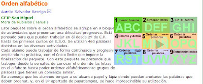 Recomendaciones Anto: Lengua. Orden alfabético.