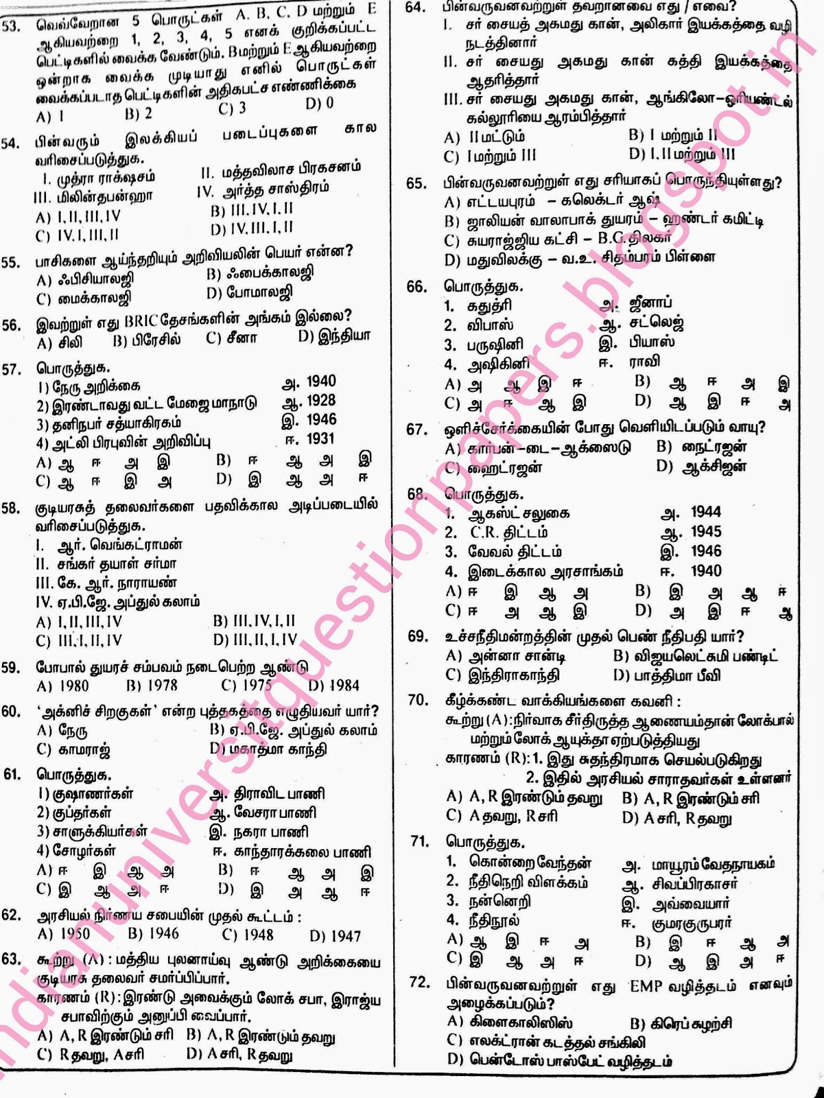 TNPSC Group IV 2013 Original Question Paper - University Question Papers