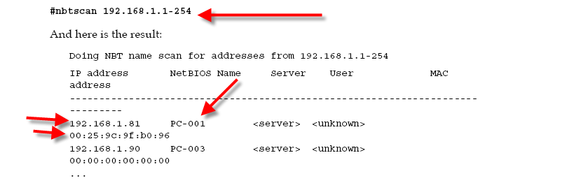 شرح أداة Nbtscan و معرفة البرامج التي تعمل على جهاز الضحية أو الهدف ...