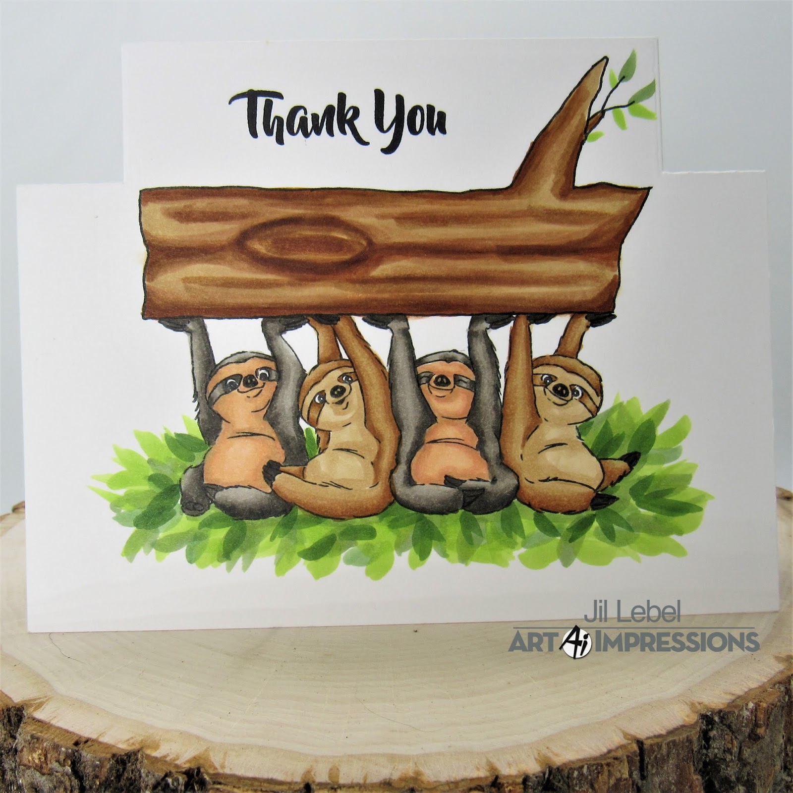 Art Impressions Blog: Sloth Flip Card by Jil Lebel