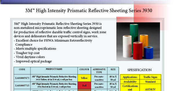 NADIGATE SDN BHD: 3M™ High Intensity Prismatic Reflective Sheeting ...