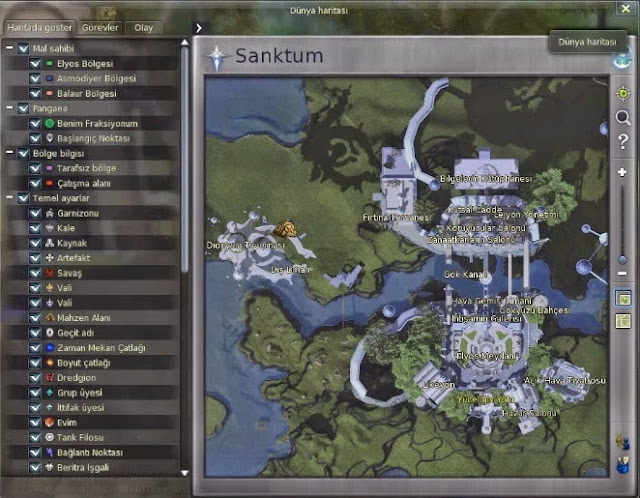 AİON TURKEY: Elyos Haritaları -SANKTUM- (Elyosses Maps)