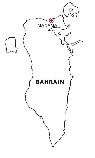 Map of Bahrein for coloring | COLOR AREA