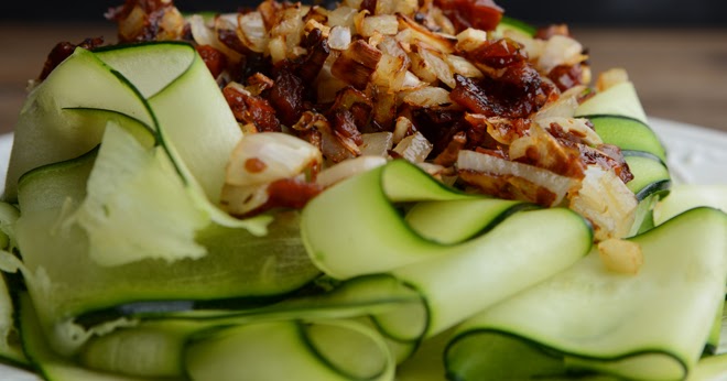 Waffle & Whisk: Sun Dried Tomato, Onion & Courgette Ribbon Salad