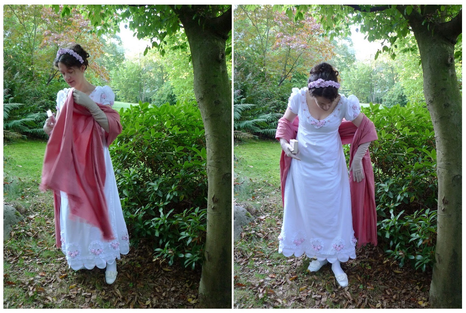 Kleidung um 1800: 1814 Costume de Bal ornée de roses artificielles