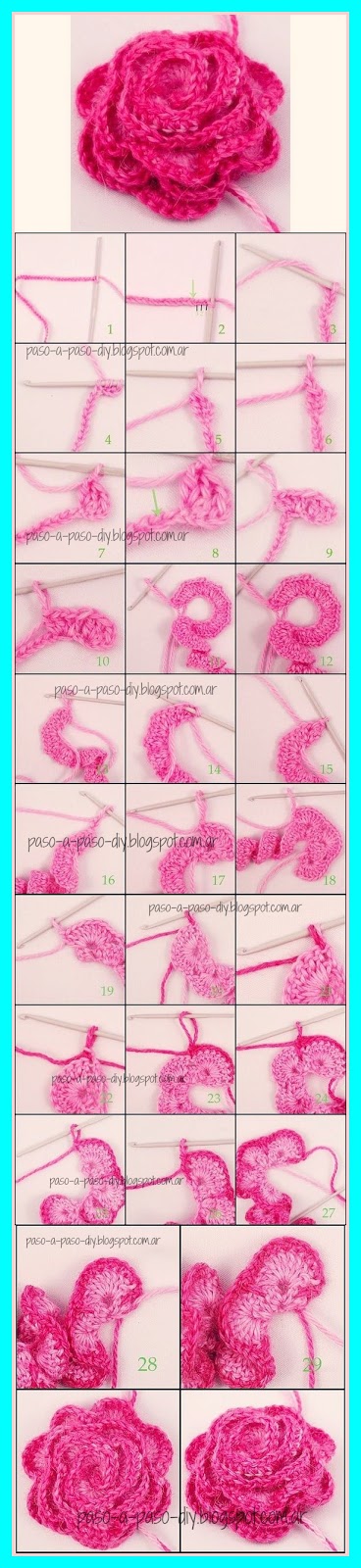 Flor tejida al Crochet - DIY