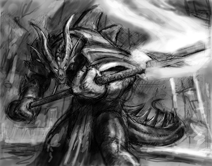 Matthew Stewart Illustration: More WoW!-Obsidian Drakonid