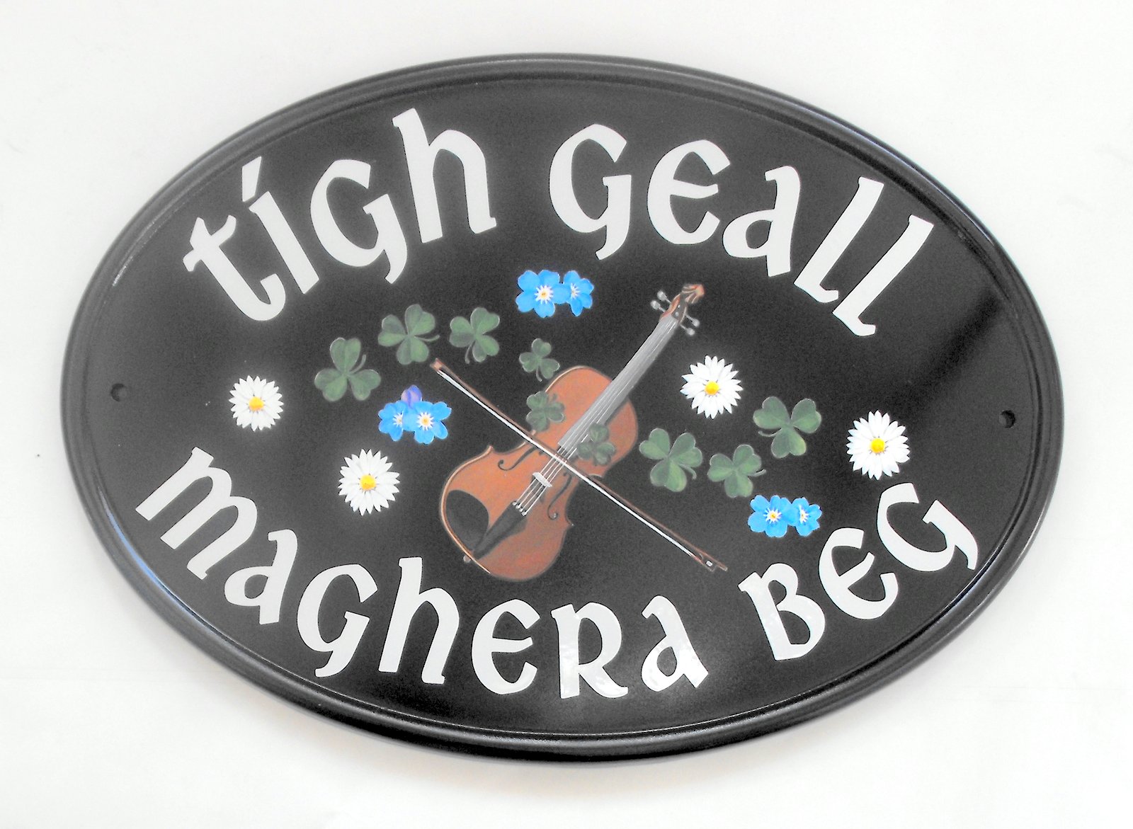 Pictorial House Signs from Yoursigns Ltd: Irish fiddle and shamrocks sign