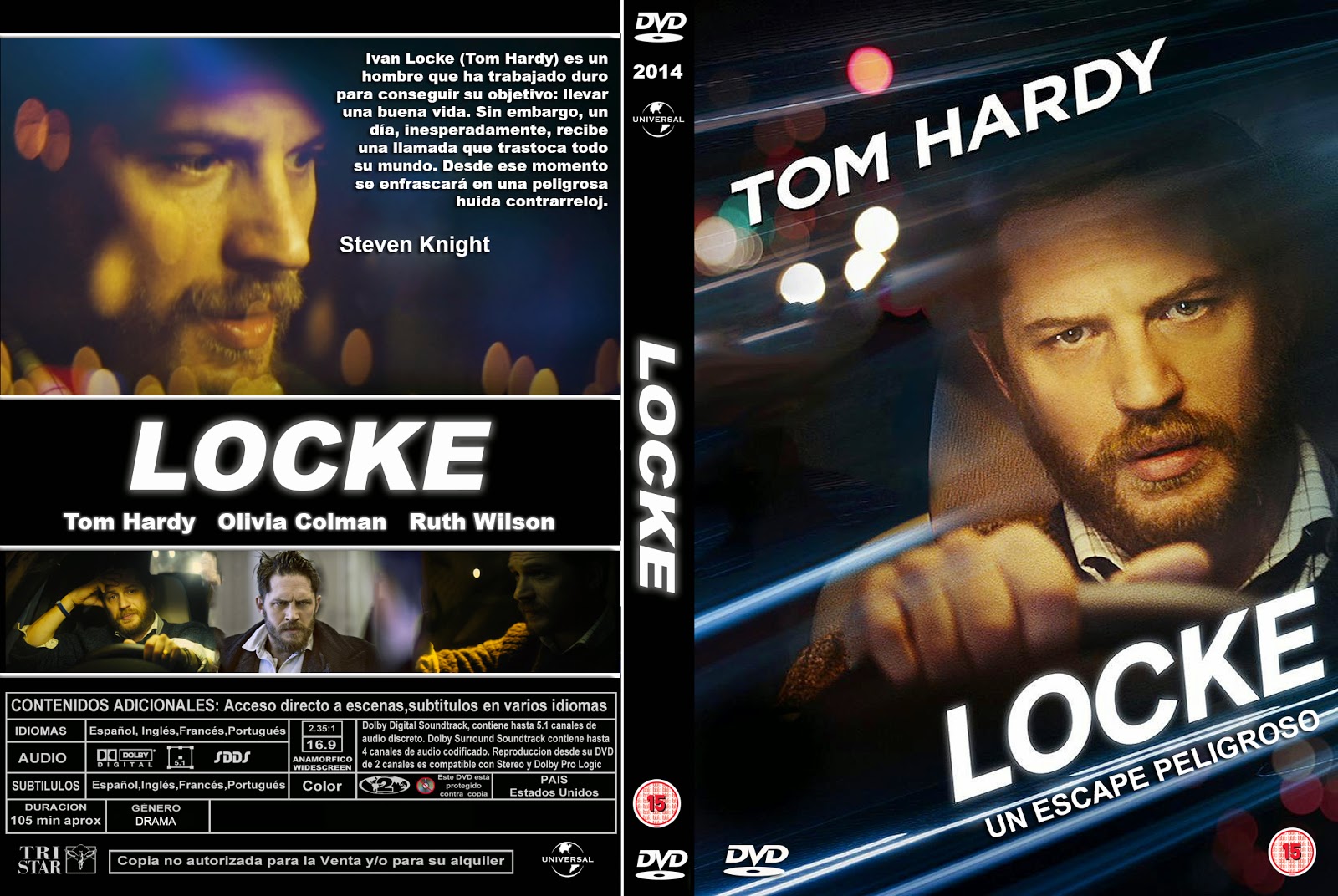PB | DVD Cover / Caratula FREE: LOCKE - DVD COVER 2013 ESPAÑOL (*)