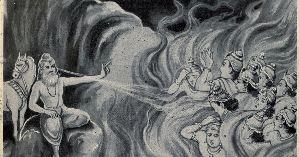 Indian Epics: Images and PDE Epics: Image: Kapila and the Sons of Sagara