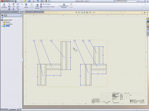 Cut List in the BOM Drawing a Bill of Material. - SolidWorks Share