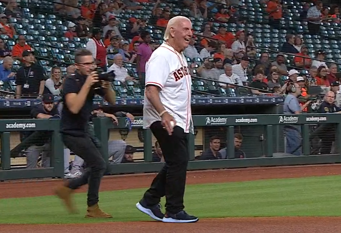 Ric Flair struts, tosses first pitch at Astros game ~ Holdout Sports
