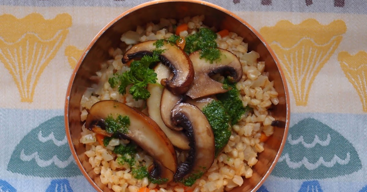 The VegHog: Pearled wheat risotto with portobello mushrooms