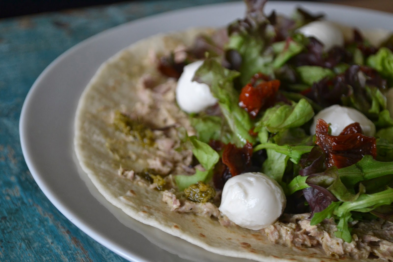 Mijn kookavonturen: Tonijnwraps met pesto