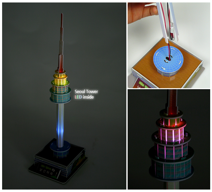 Korea Beauty Blog: Educational 3D LED Puzzle Landmark Mini Seoul Tower ...