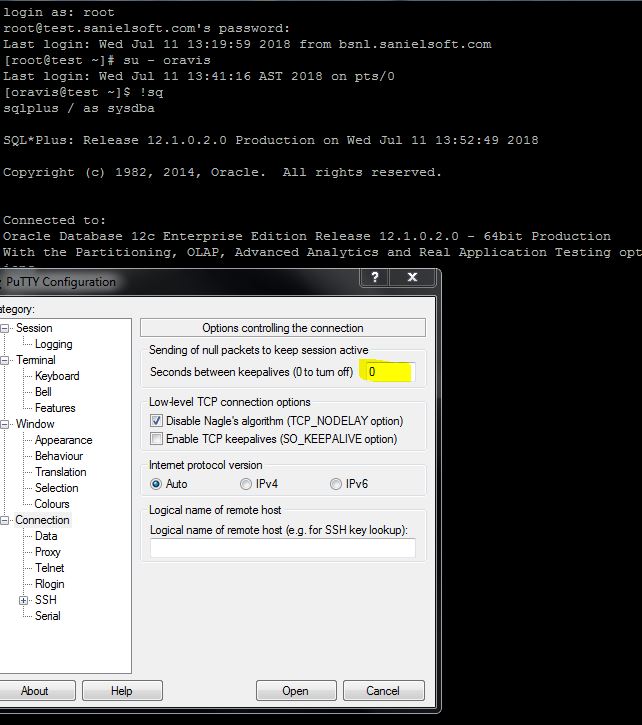 Anil Bandi's ORACLE DBA : Inactive PUTTY Session