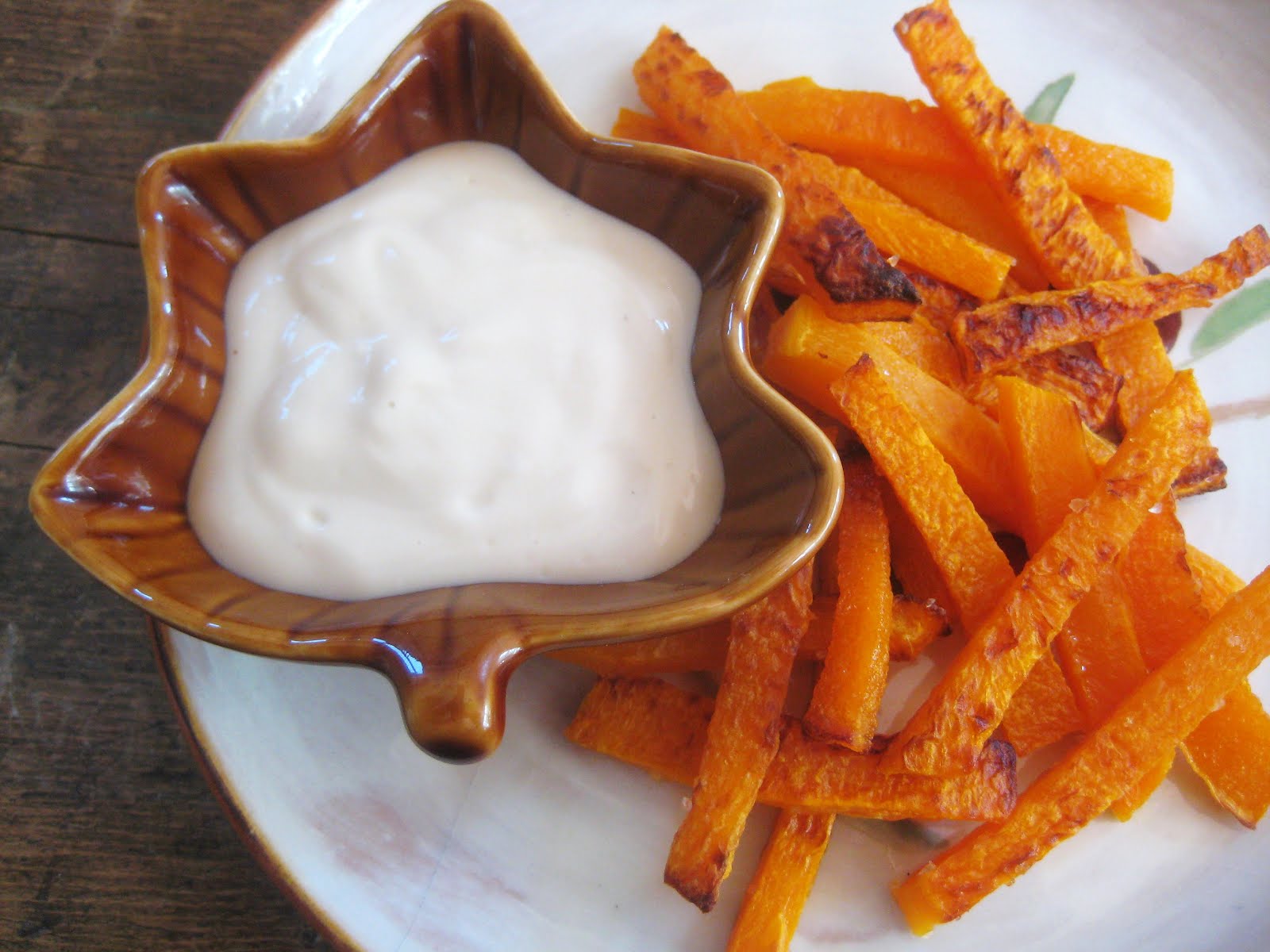 My Fare Foodie.: Butternut Squash Fries w/ Maple-Miso Mayo