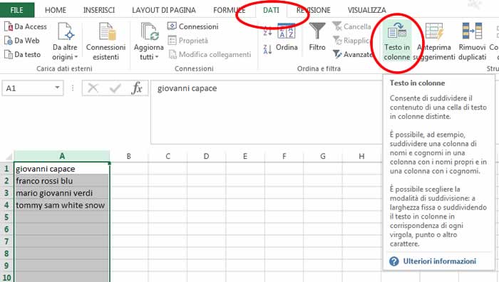 Come Dividere Il Contenuto Di Una Cella Excel Su Più Celle Oggi è Un