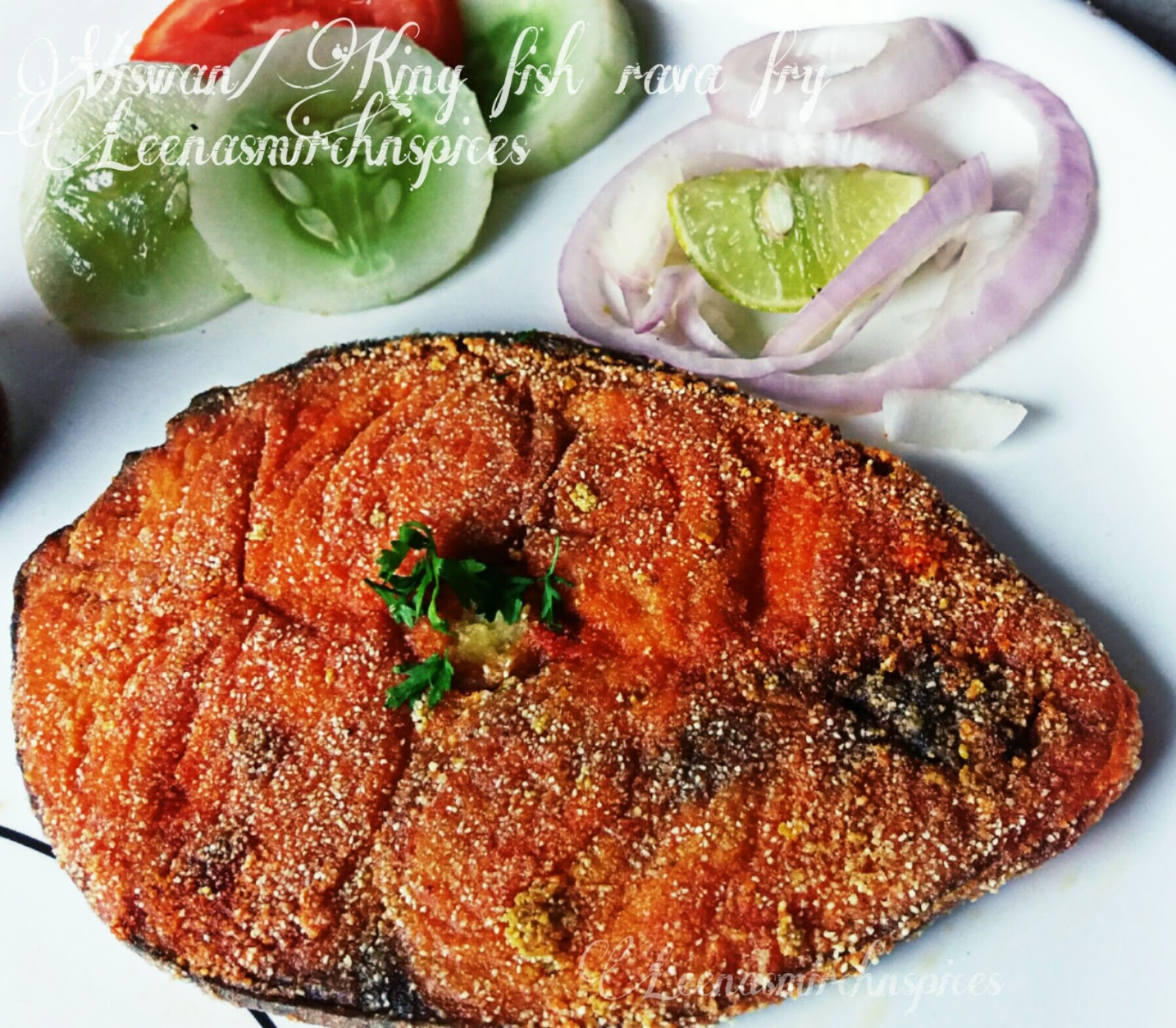Leena's Mirch'nSpices: Surmai/Viswan/Kingfish rava fried (Goan delicacy )