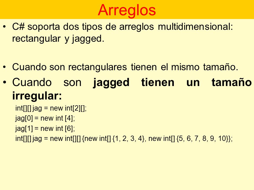 Programacion: LOS ARREGLOS
