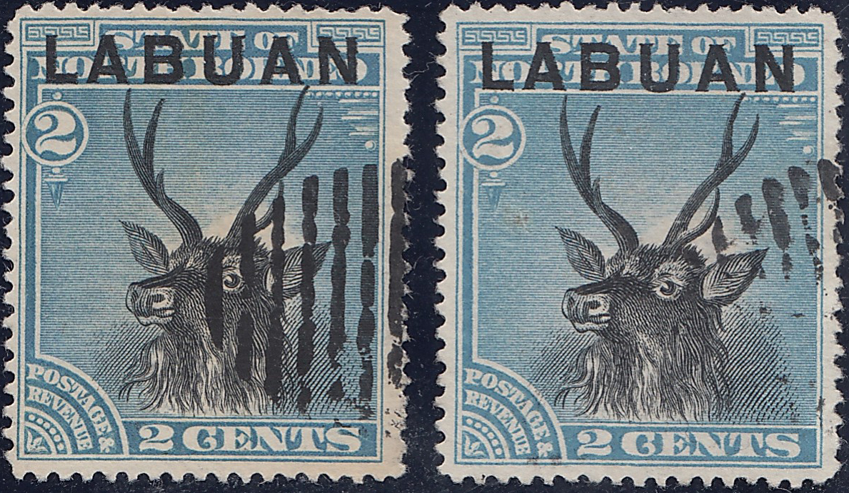 my North Borneo stamps: Labuan stamps used in North Borneo