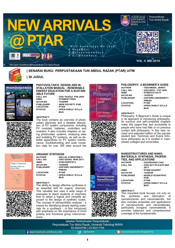 LIBRARY New Arrivals @PTAR - Keluaran Vol 04 Mei 2019 - Perpustakaan UiTM