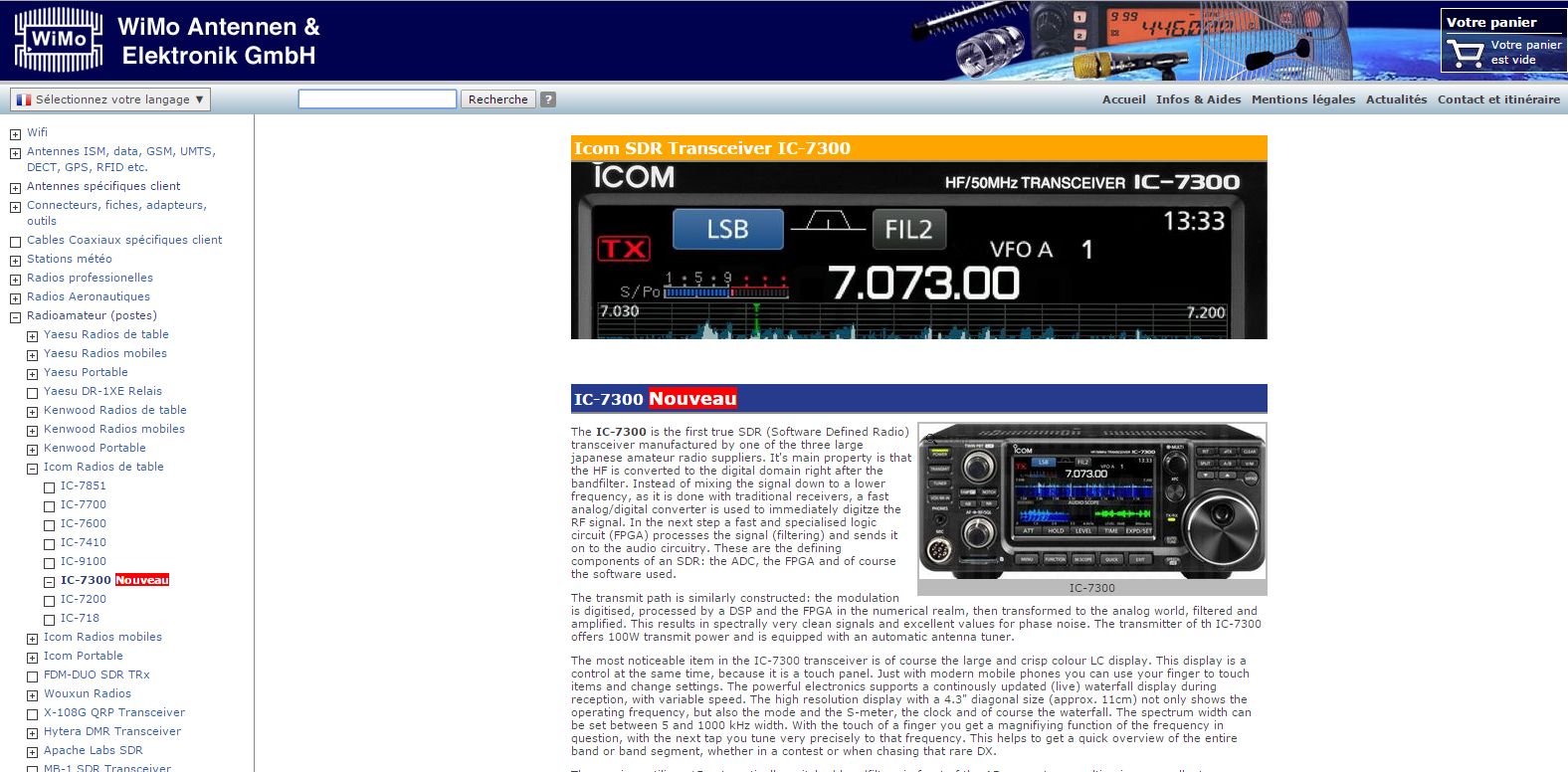 F5IRO Freddy: ICOM 7300: tarifs chez WIMO et RadioHam33