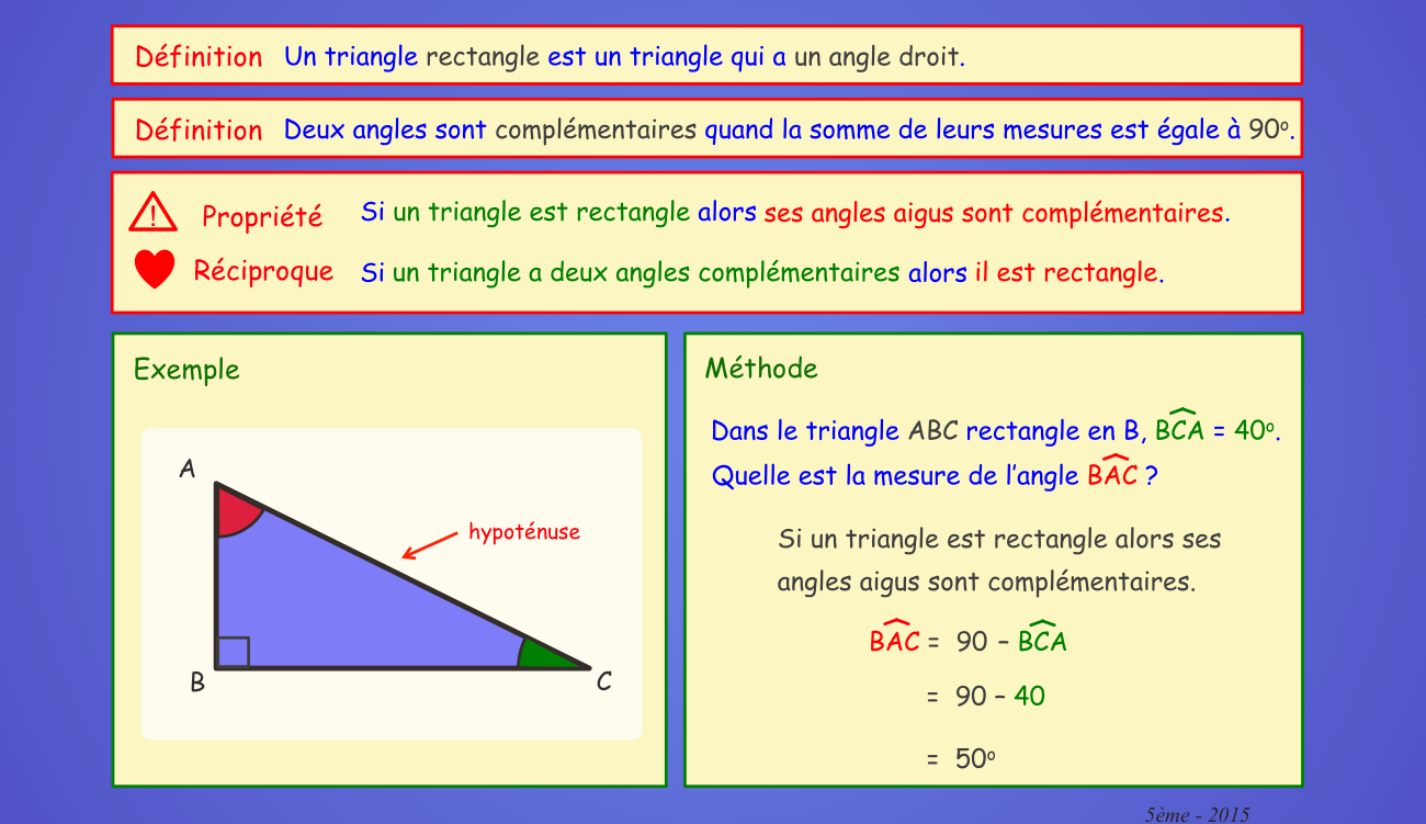 Cours de Maths 2015: CH 4 - Les triangles