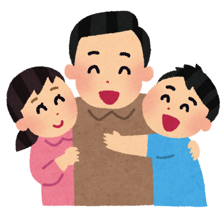 仲の良い父と子供のイラスト(父の日) かわいいフリー素材集 いらすとや