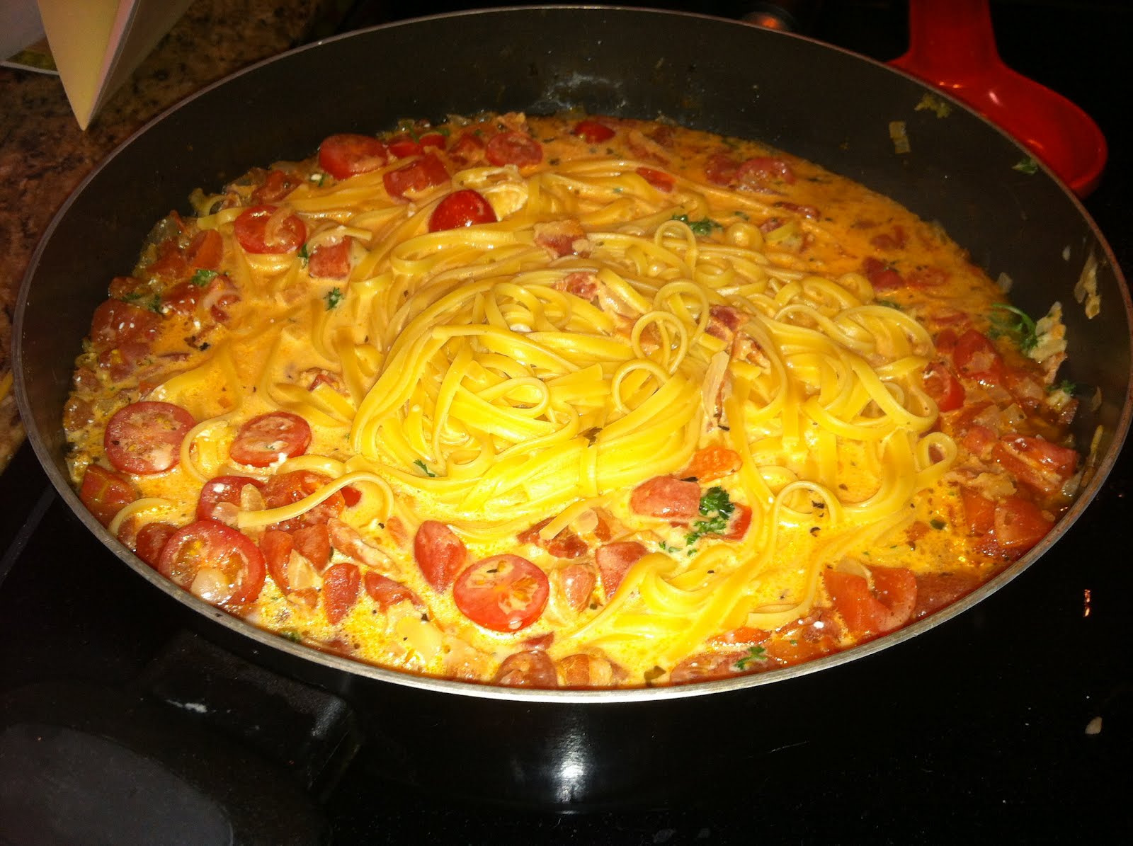 mom-pinion: Bacon, Linguini & Tomato Toss