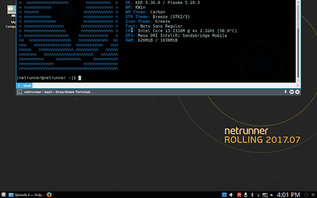 Netrunner Rolling 2017.07 Plasma screenshots - DistroScreens