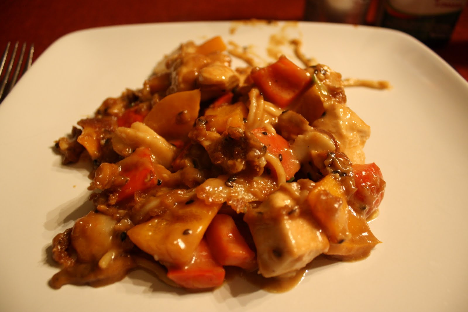 Lactose-Free Girl: Poulet aux arachides avec nouilles Udon
