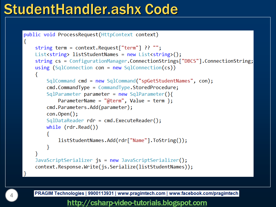 Sql server, .net and c# video tutorial: Autocomplete textbox using ... Sql server, .net and c# video tutorial: Autocomplete textbox using ...