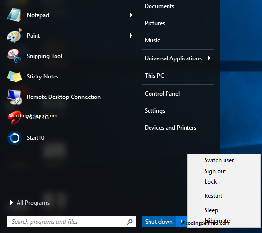 Windows 7 Start menu in Windows 10 using Start10 - Coding Defined Windows 7 Start menu in Windows 10 using Start10 - Coding Defined