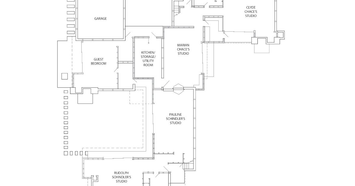 Schindler-Chace House: Schindler House in Plan, Section and Elevation
