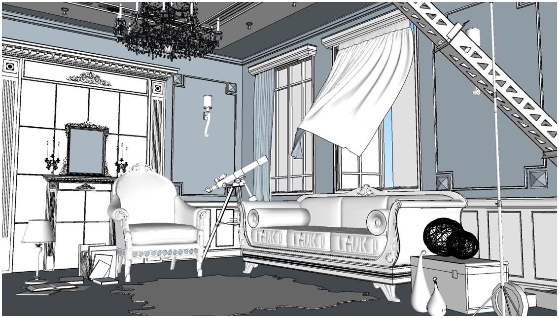 SKETCHUP TEXTURE: Free sketchup 3d model living room #26 vray setting