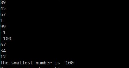 All C Programs: Program 311: Find minimum number in given Array using ...
