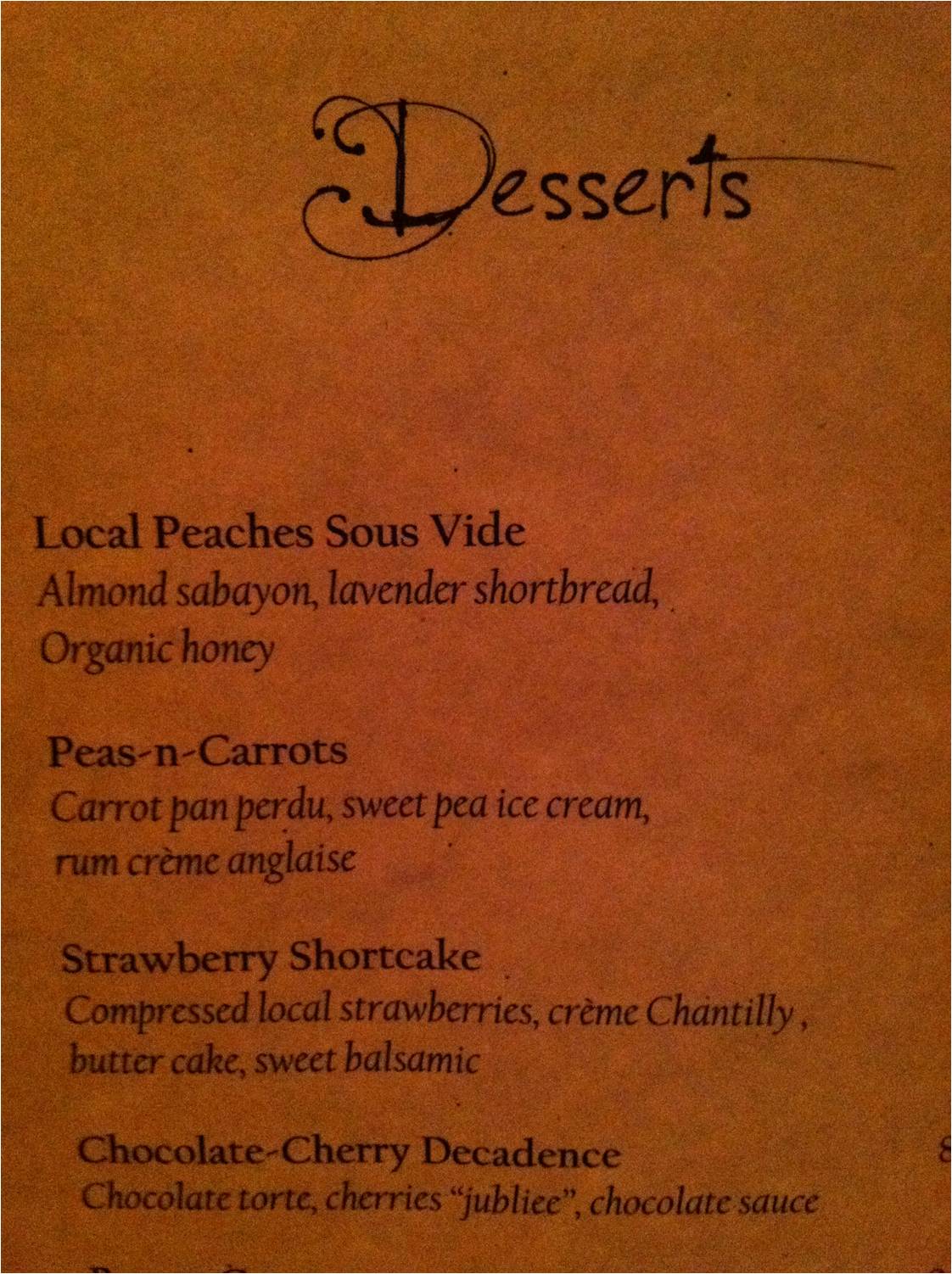 Cecilia's Sweet Goods Trek: Peas-n-Carrots for Dessert? – Rat’s Restaurant