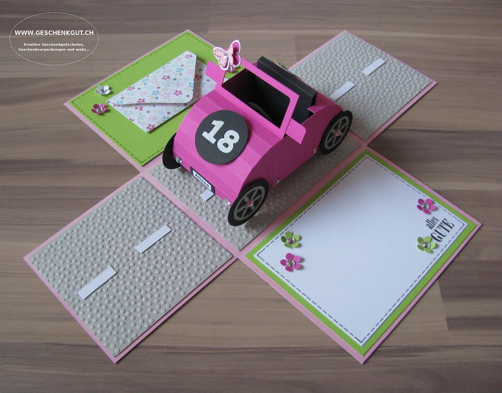 Überraschungsbox Explosionsbox Geschenkbox Auto Geldgeschenk Gutschein ...