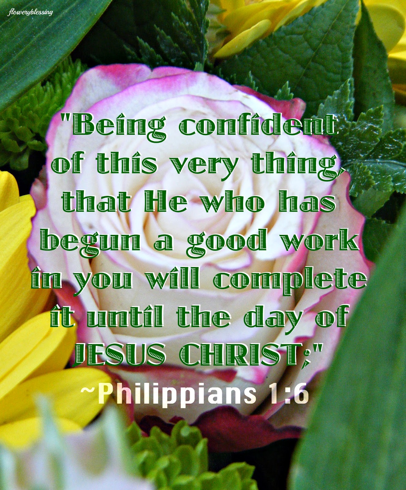 Flowery Blessing: "Being confident of this very thing, that He who has ...